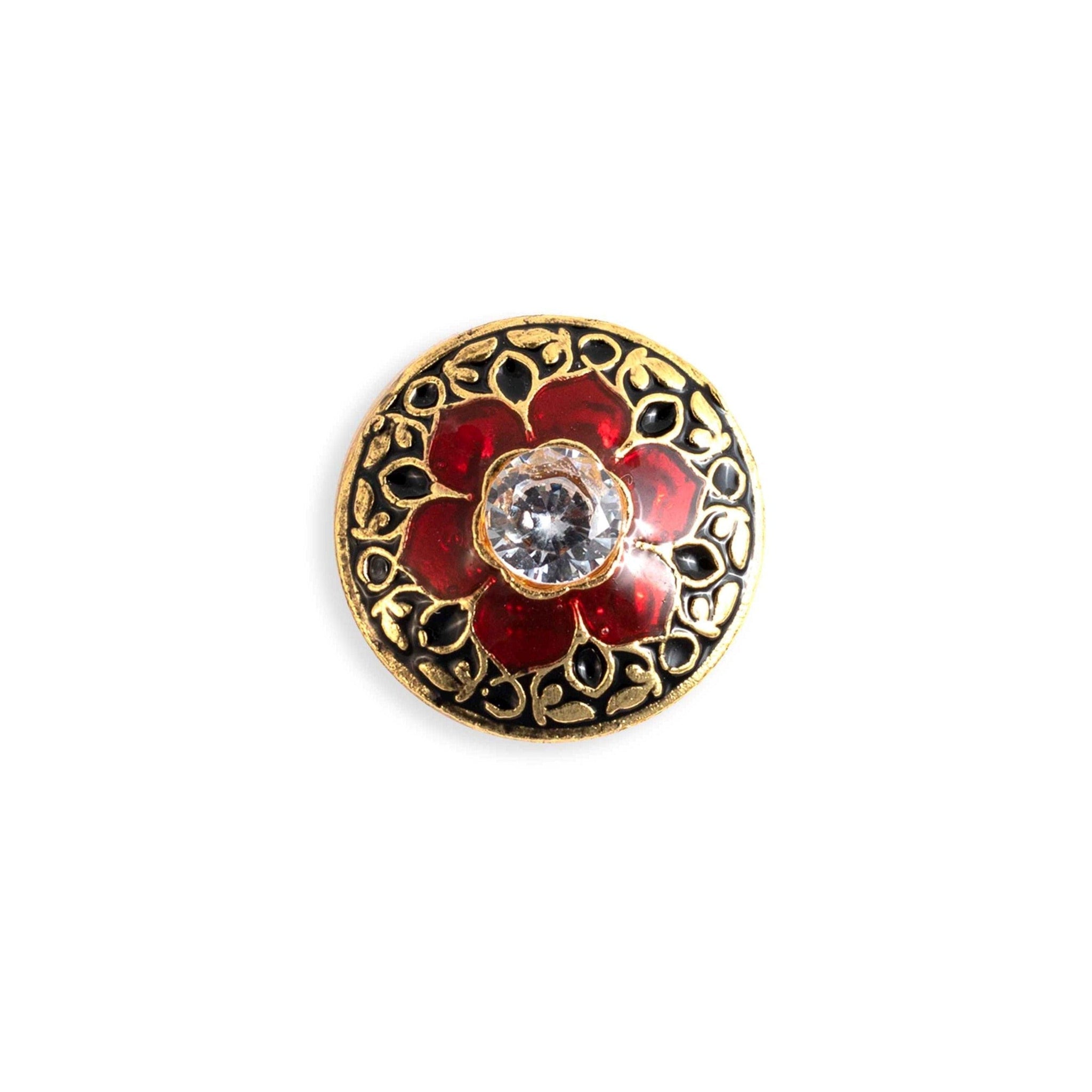 Buy Maroon Floret Antique Plated Buttons Online | Fancy Buttons | JRT ...