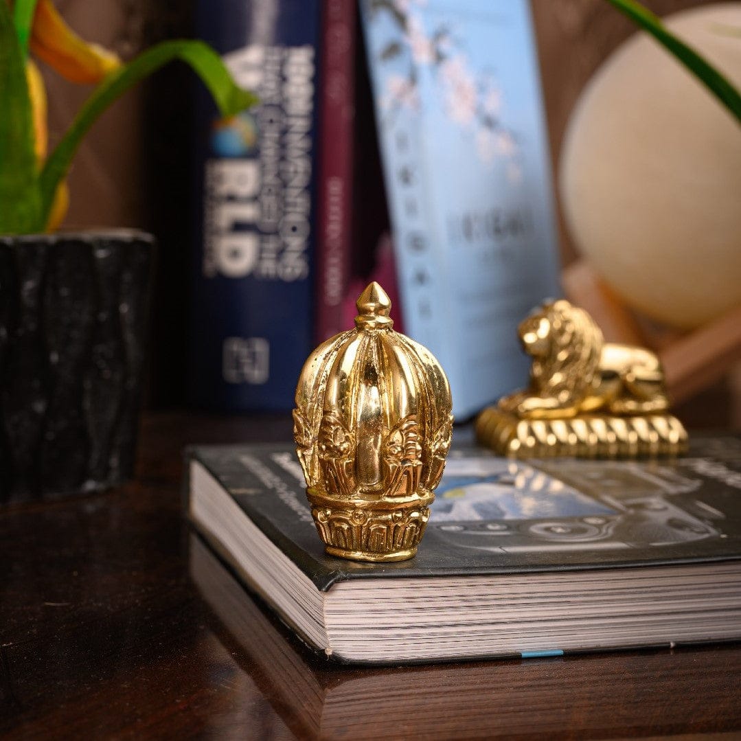 Handcrafted Brass Crown Paperweight – Royal Desk Décor